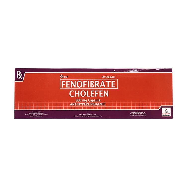 CHOLEFEN Fenofibrate 300mg Capsule 30's price in the Philippines ...