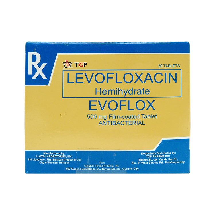 EVOFLOX Levofloxacin Hemihydrate 500mg Film-Coated Tablet 30's price in ...
