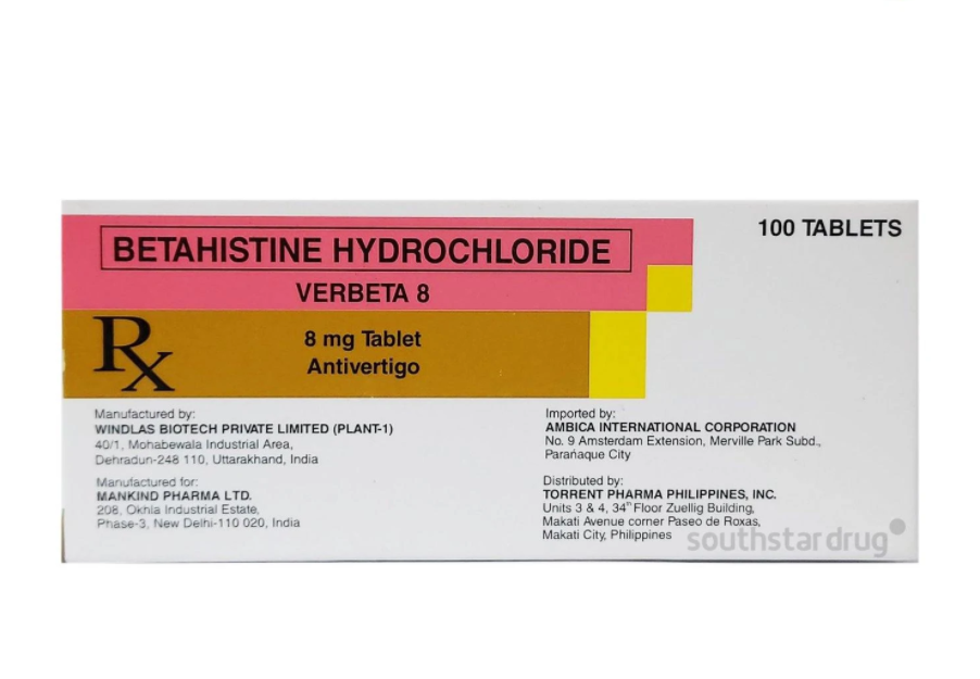 VERBETA 8 Betahistine Hydrochloride 8mg Tablet 100's price in the ...