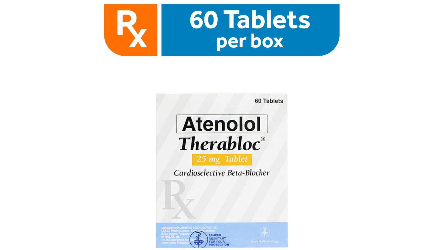 THERABLOC Atenolol 25mg Tablet 60's price in the Philippines | MedsGo ...