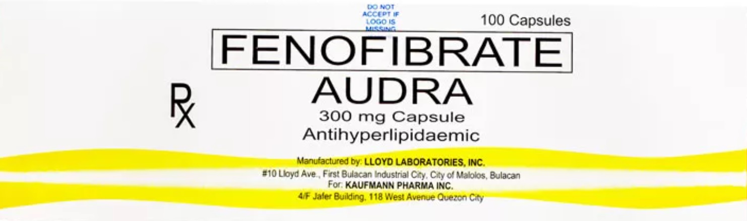 AUDRA Fenofibrate 300mg Capsule 100's price in the Philippines | MedsGo ...