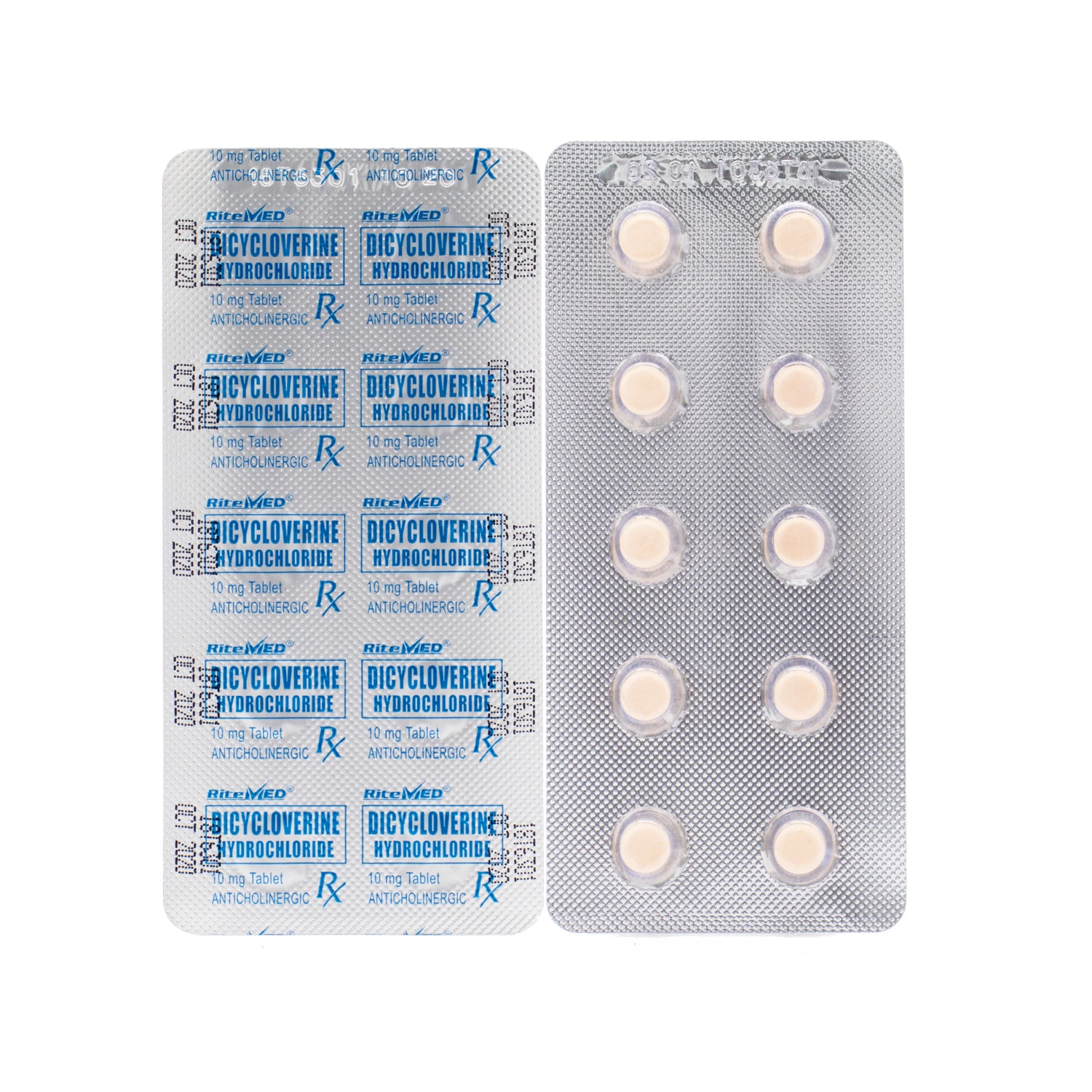 RITEMED Dicycloverine Hydrochloride 10mg Tablet 100's price in the ...