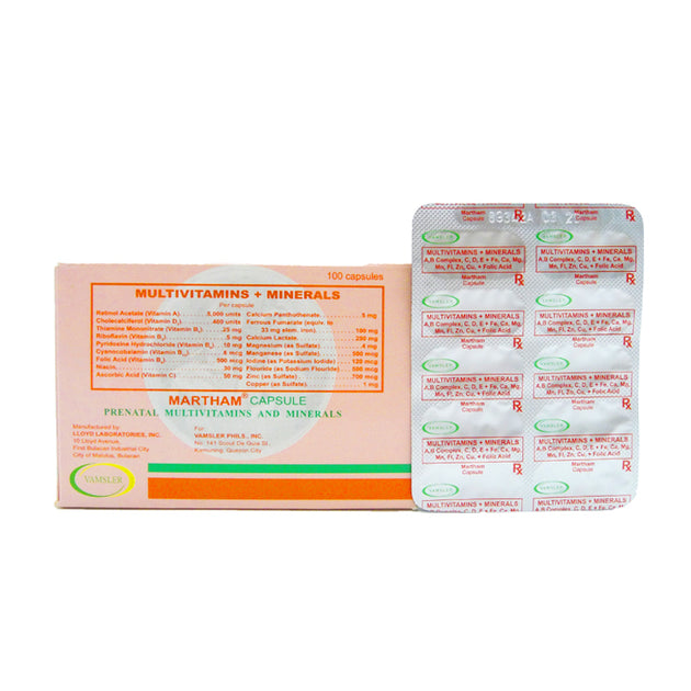 MARTHAM Multivitamins / Minerals Capsule 100's price in the Philippines ...