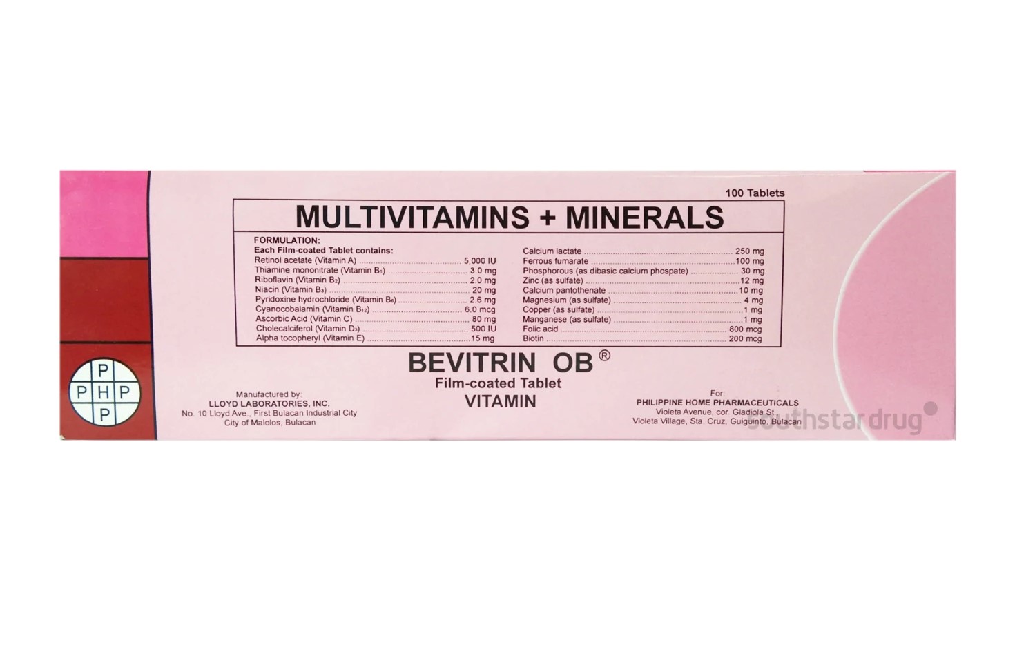 BEVITRIN OB Multivitamins / Minerals Film-Coated Tablet 20's price in ...