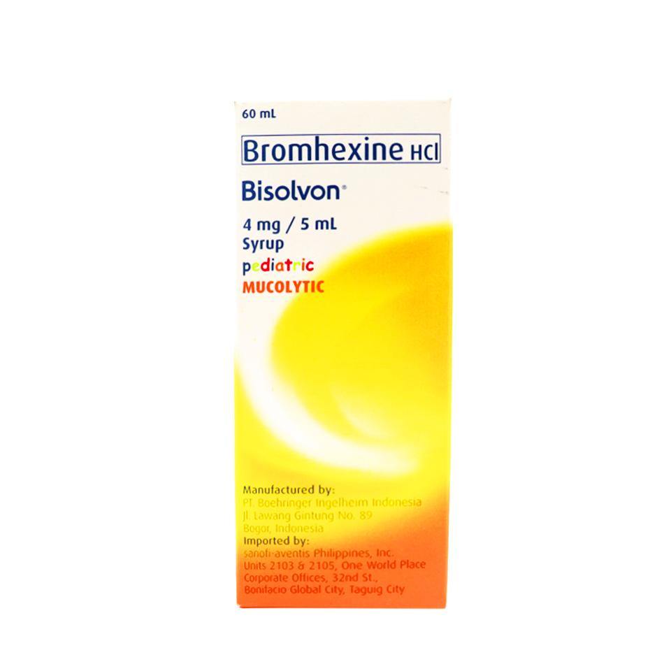 BISOLVON Bromhexine Hydrochloride 4mg per 5mL Syrup 60mL Strawberry ...