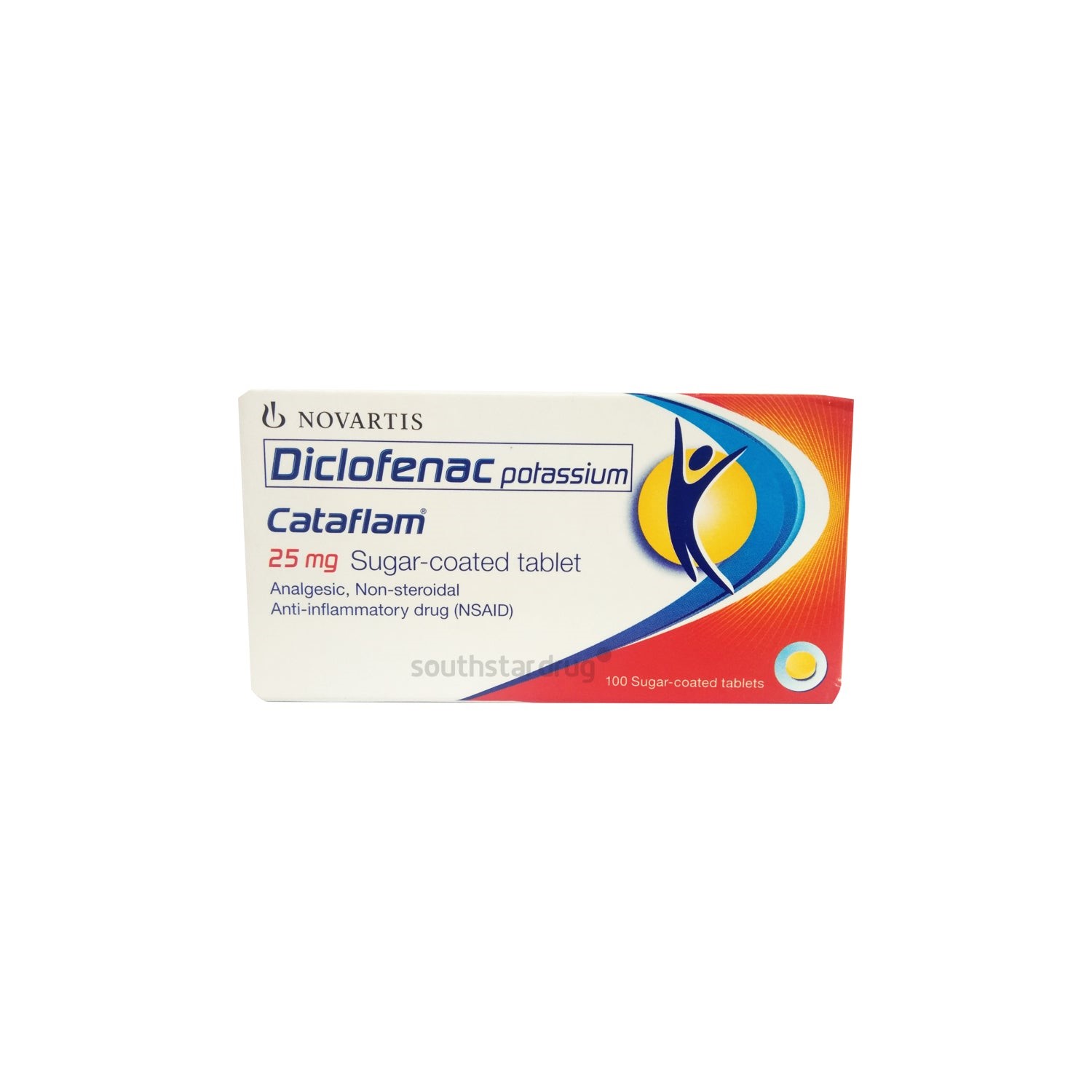 CATAFLAM Diclofenac Potassium 25mg Sugar-Coated Tablet 100's price in ...