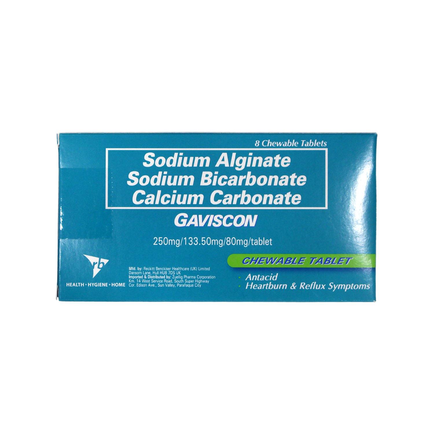 GAVISCON Sodium Alginate / Sodium Bicarbonate / Calcium Carbonate 250mg ...