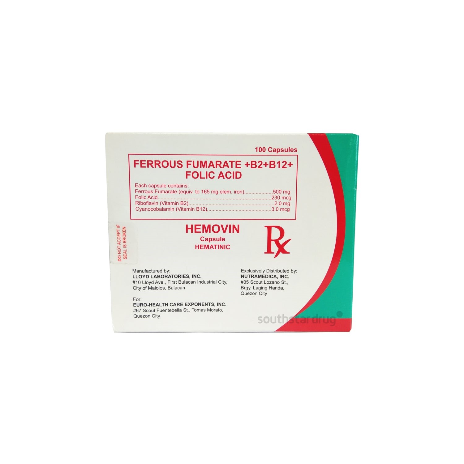 HEMOVIN Multivitamins / Iron Capsule 100's price in the Philippines ...