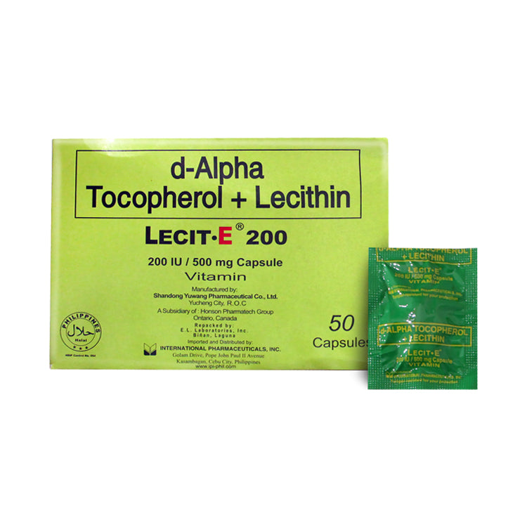 LECIT-E D-Alpha Tocopherol / Lecithin 200IU / 500mg Capsule 50's price ...