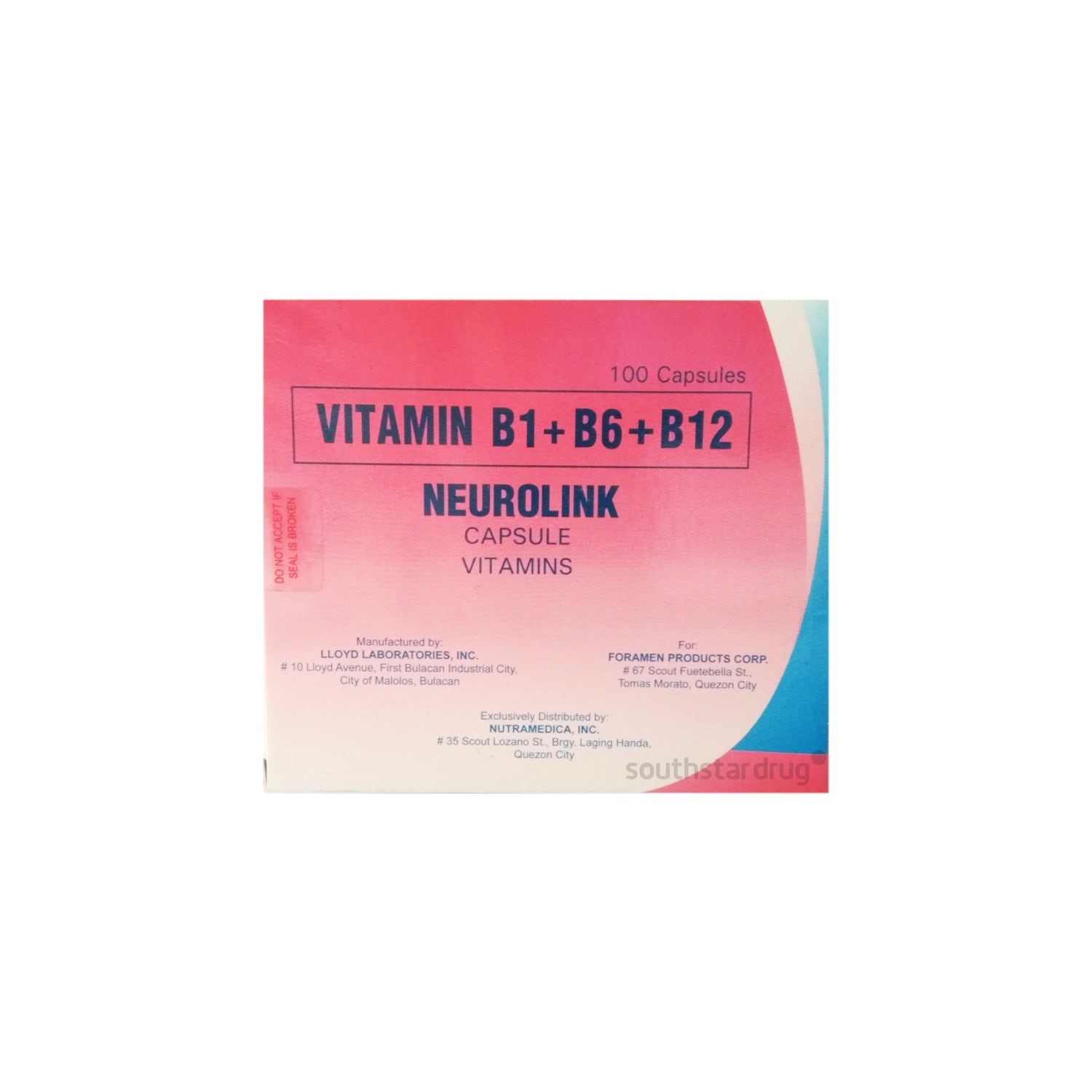 NEUROLINK Vitamin B Complex 100mg / 5mg / 50mcg Capsule 20's price in ...