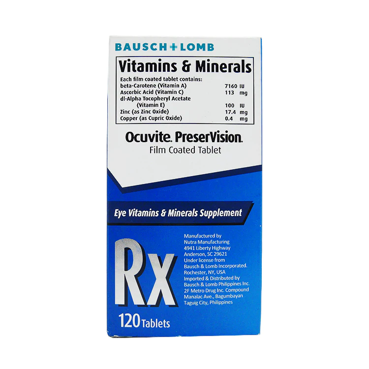 OCUVITE PRESERVISION Multivitamins / Minerals Tablet 20's price in the ...