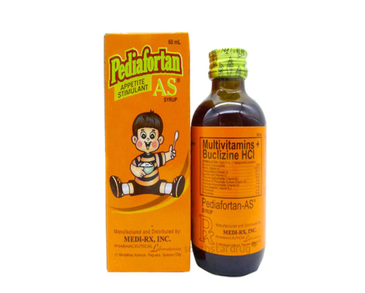 PEDIAFORTAN-AS Multivitamins / Buclizine Hydrochloride Syrup 60mL price ...