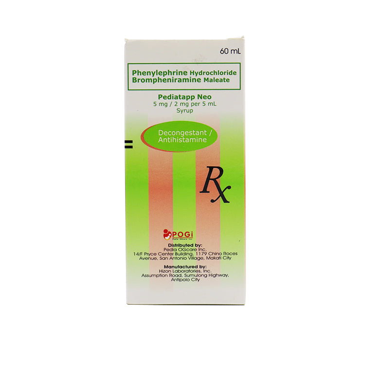 PEDIATAPP NEO Phenylephrine Hydrochloride / Brompheniramine Maleate 5mg ...