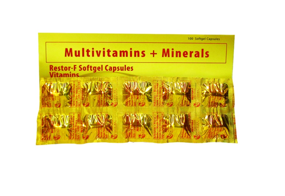 RESTOR-F Multivitamins / Minerals Softgel Capsule 100's price in the ...