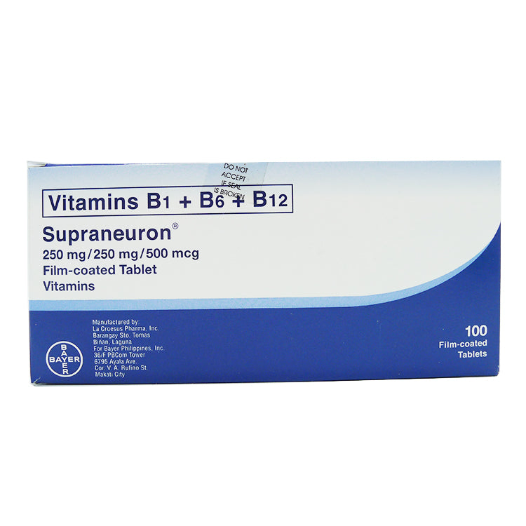 SUPRANEURON Vit. B1 / Vit. B6 / Vit. B12 250mg / 250mg / 500mcg Film ...