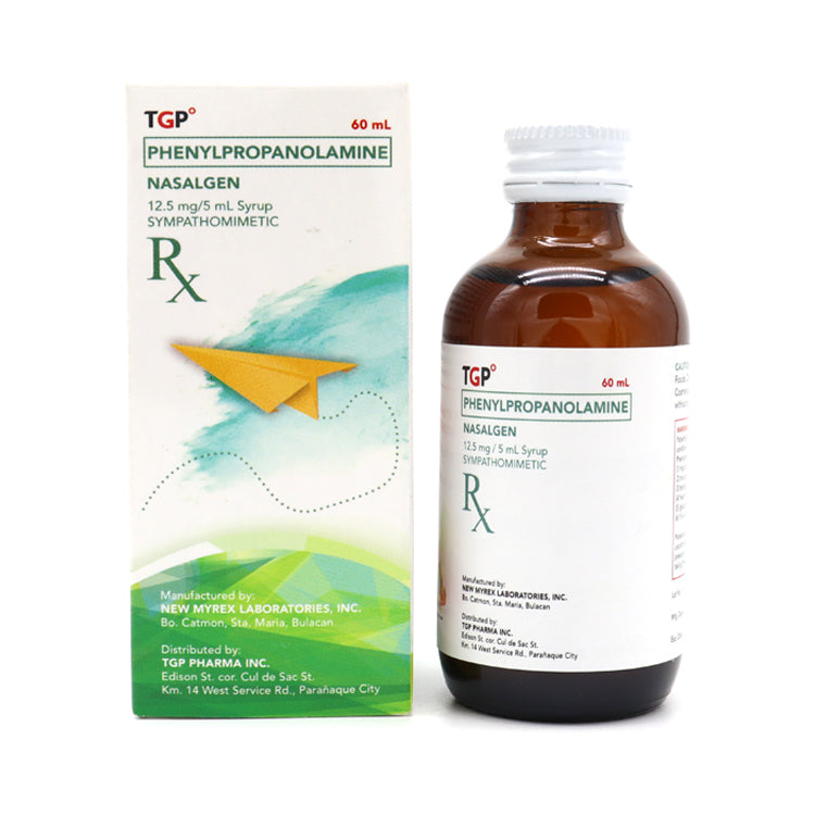 NASALGEN Phenylpropanolamine Hydrochloride 12.5mg / 5mL Syrup 60mL ...