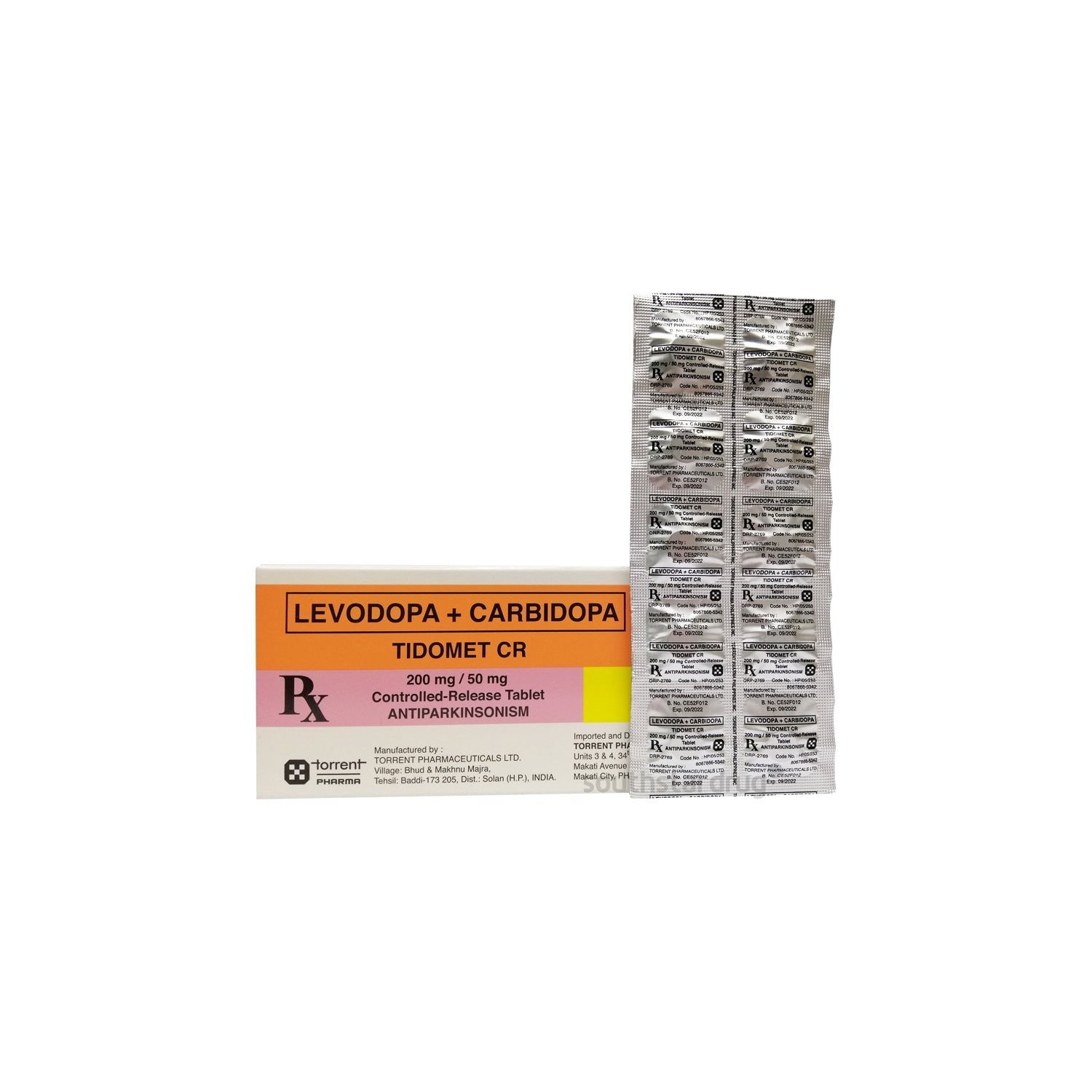 TIDOMET CR Levodopa / Carbidopa 200mg / 50mg Controlled Release Tablet ...