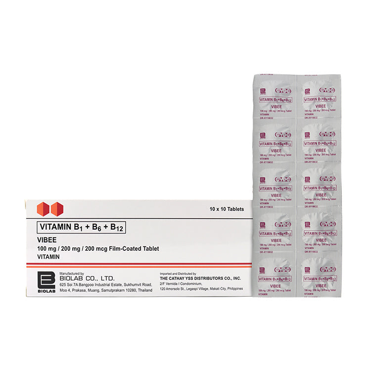 VIBEE Vitamin B1 / Vitamin B6 / Vitamin B12 100mg / 200mg / 200mcg Film ...