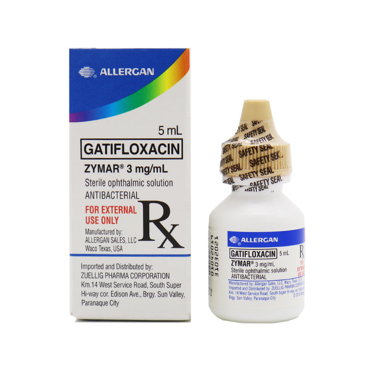 ZYMAR Gatifloxacin 3mg / mL (0.3% w/v) Ophthalmic Solution 5mL price in the Philippines | MedsGo ...