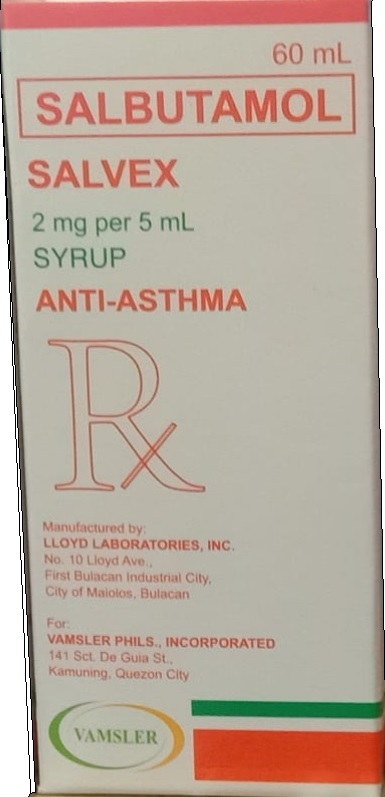 SALVEX Salbutamol 2mg / 5mL Syrup 60mL price in the Philippines ...