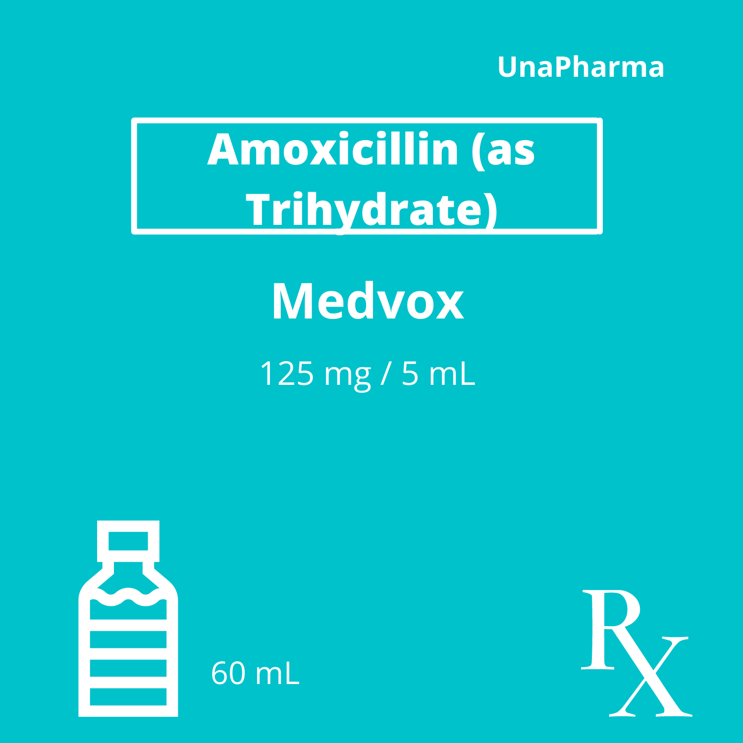 MEDVOX Amoxicillin Trihydrate 125mg / 5mL Powder for Suspension 60mL ...