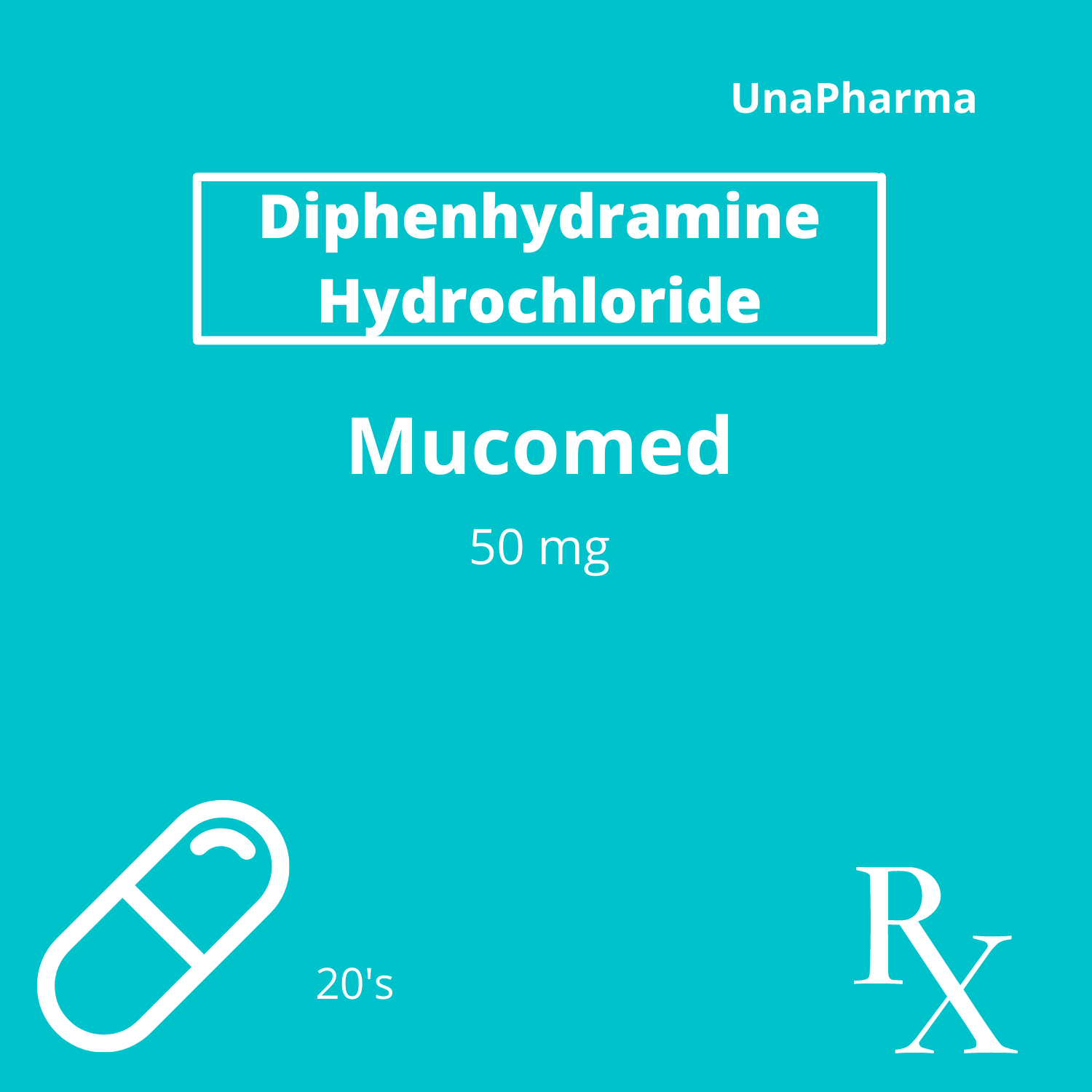 MUCOMED Diphenhydramine Hydrochloride 50mg Capsule 20's price in the ...