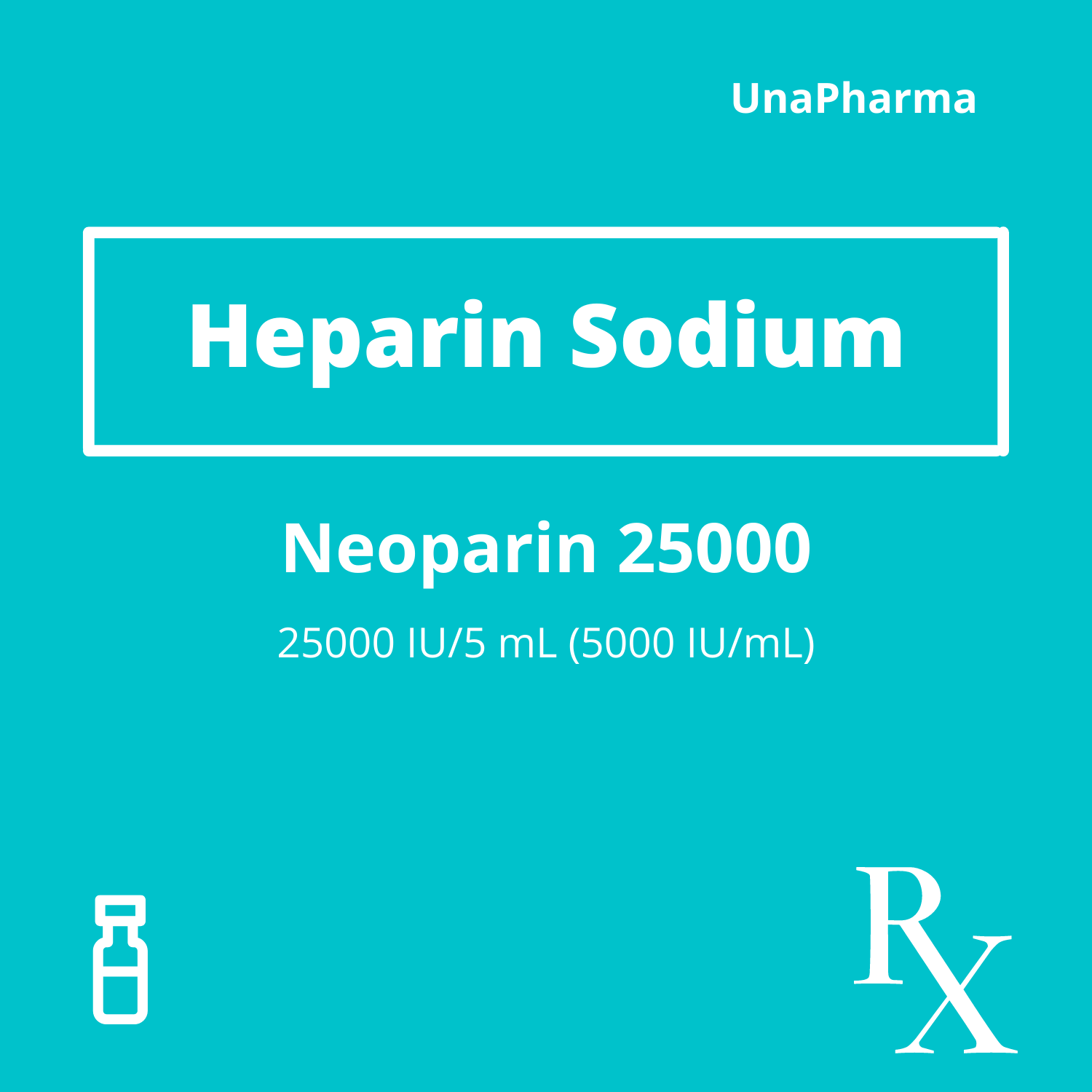 NEOPARIN 25000 Heparin Sodium 25000IU / 5mL (5000 IU / mL) Solution for ...