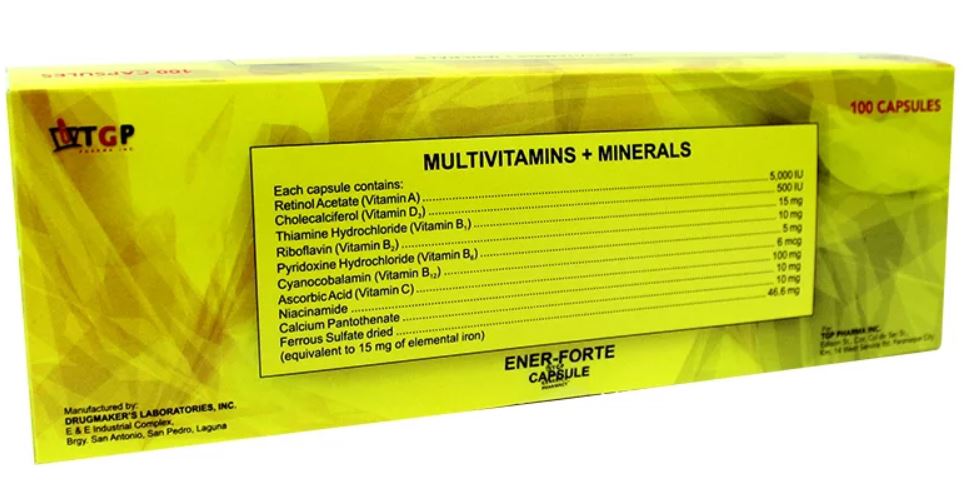 ENER-FORTE Multivitamins / Minerals Capsule 100's price in the ... ENER-FORTE Multivitamins / Minerals Capsule 100's price in the ...