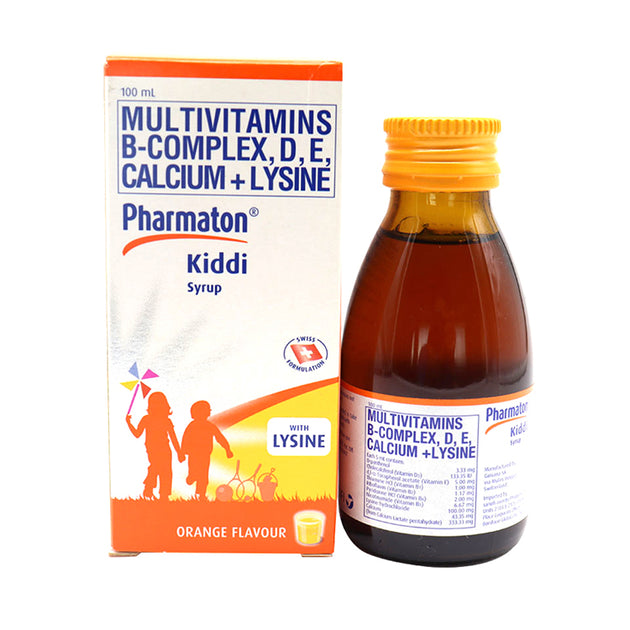 PHARMATON KIDDI Multivitamins / Calcium / Lysine Syrup 100mL Orange ...