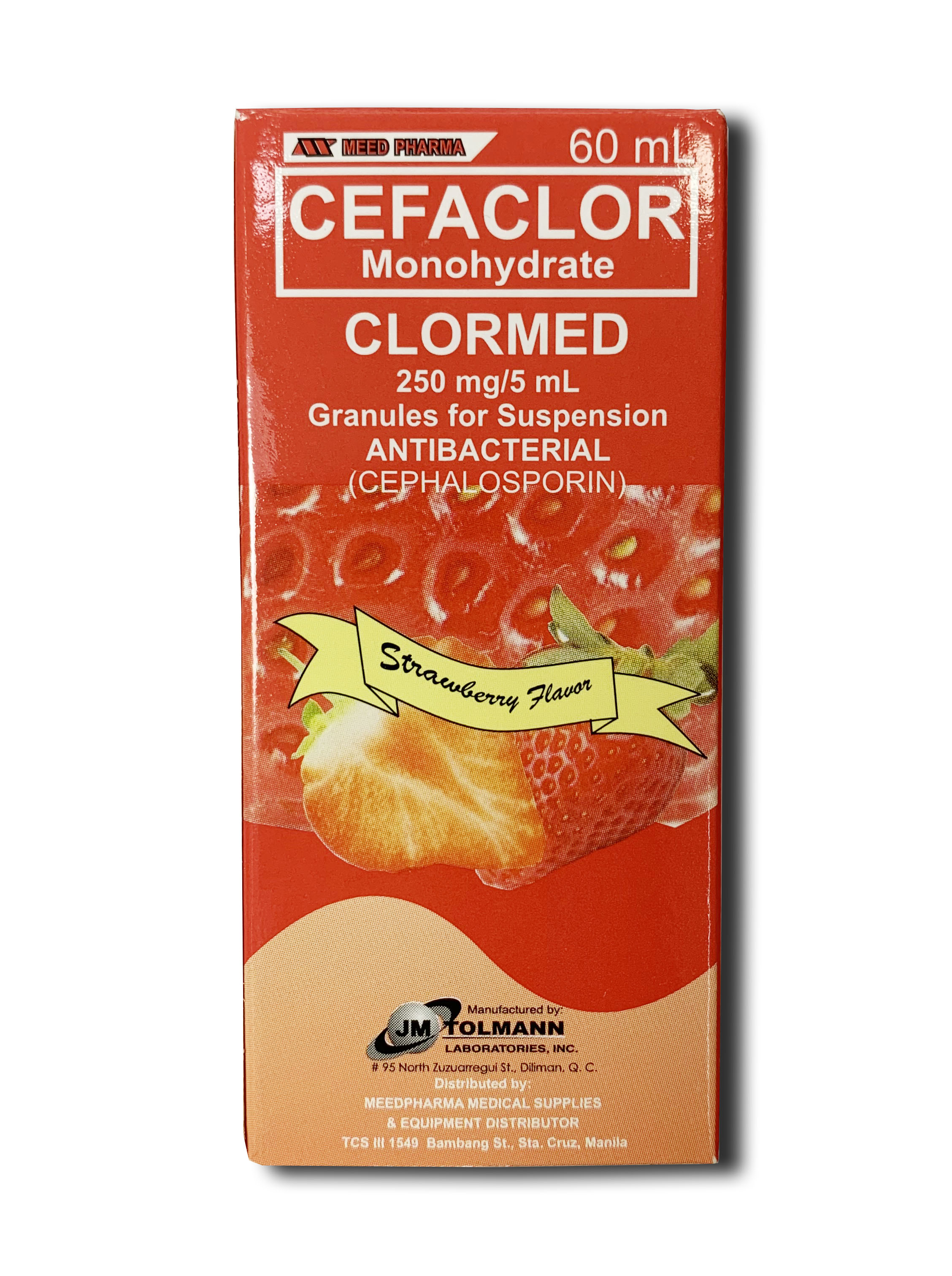 CLORMED Cefaclor Monohydrate 250mg / 5mL Granule for Suspension 60mL ...