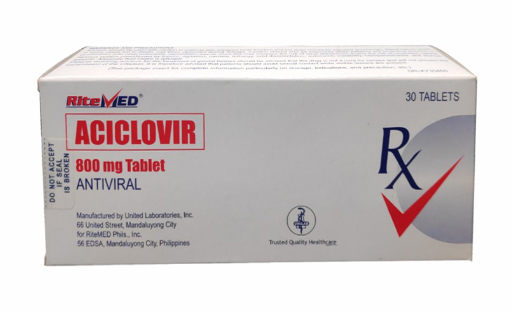 RITEMED Aciclovir 800mg Tablet 30's price in the Philippines | MedsGo ...
