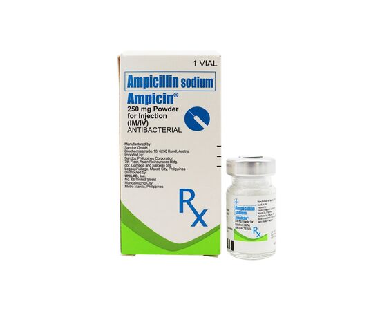 AMPICIN Ampicillin 250mg Powder for IV/IM Injection 1's price in the ...