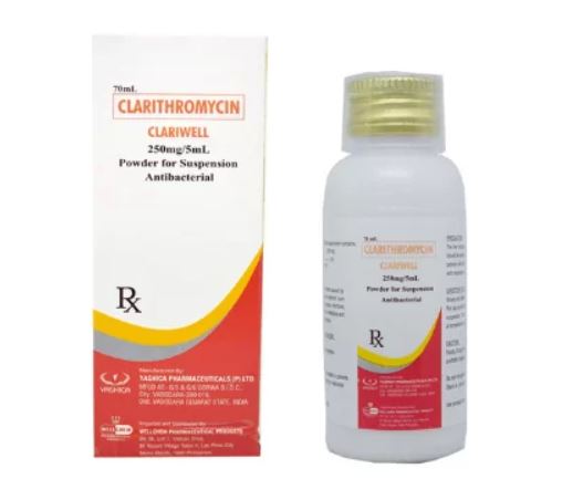 CLARIWELL Clarithromycin 250mg / 5mL Powder for Suspension 70mL price ...