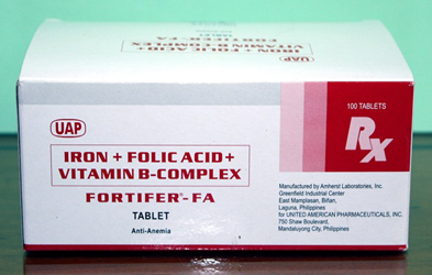 FORTIFER-FA Ferrous Fumarate / Folic Acid / Vitamin B Complex 300mg ...
