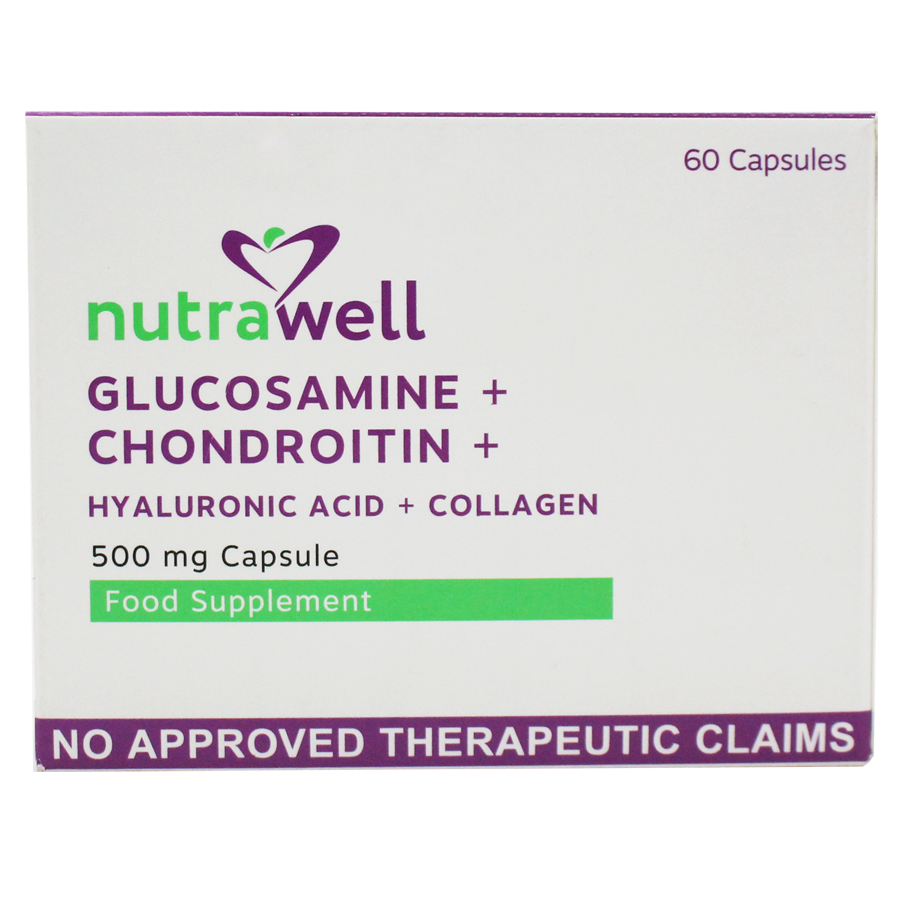 NUTRAWELL Glucosamine / Chondroitin / Hyaluronic Acid / Collagen 500mg ...