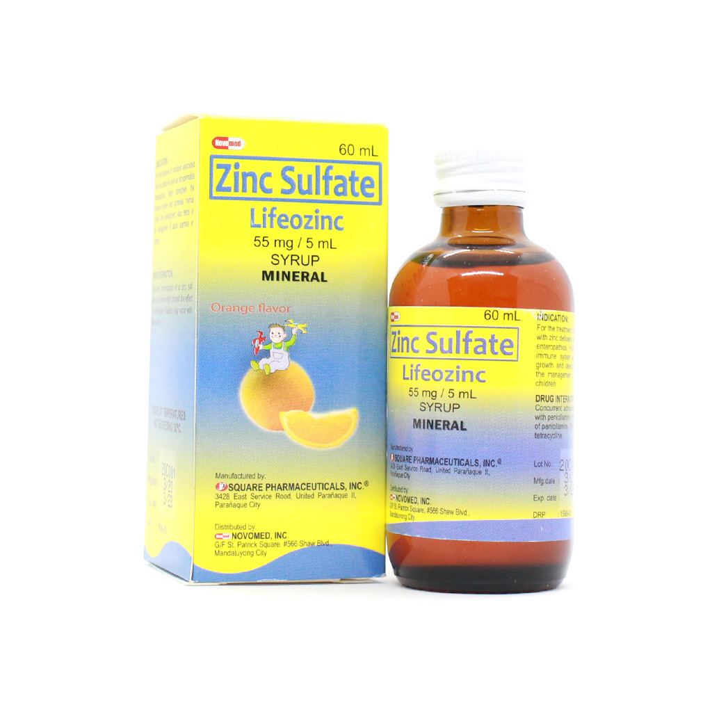 LIFEOZINC Zinc Sulfate 55mg / 5mL Syrup 60mL price in the Philippines ...