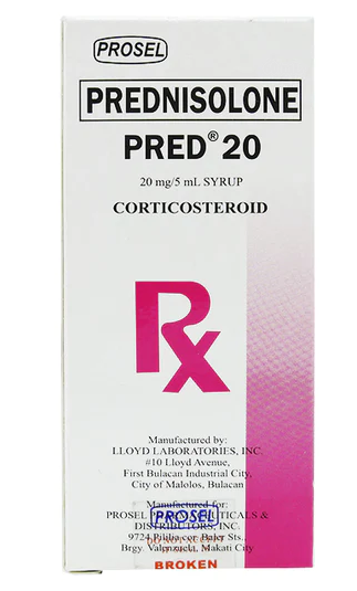 PRED 20 Prednisolone 20mg / 5mL Syrup 30mL price in the Philippines ...