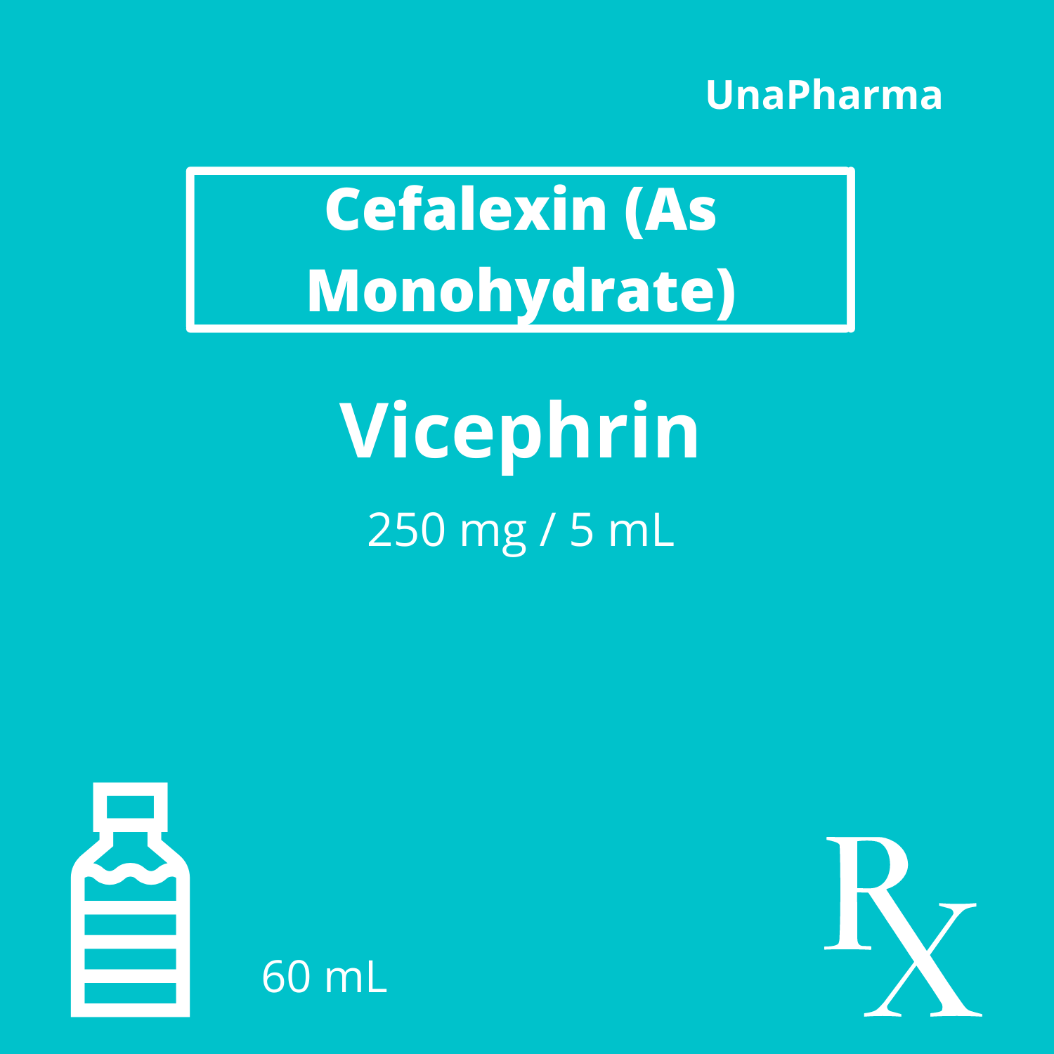 VICEPHRIN Cefalexin Monohydrate 250mg / 5mL Powder for Suspension 60mL ...