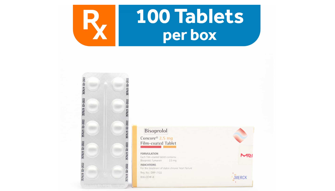 CONCORE Bisoprolol Fumarate 2.5mg Film-Coated Tablet 100's price in the ...