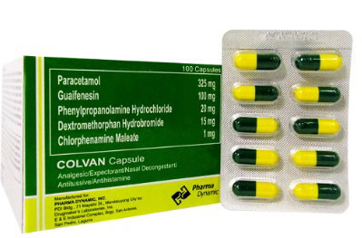 COLVAN 1 Box x 100 Caps - Paracetamol / Guaifenesin ...