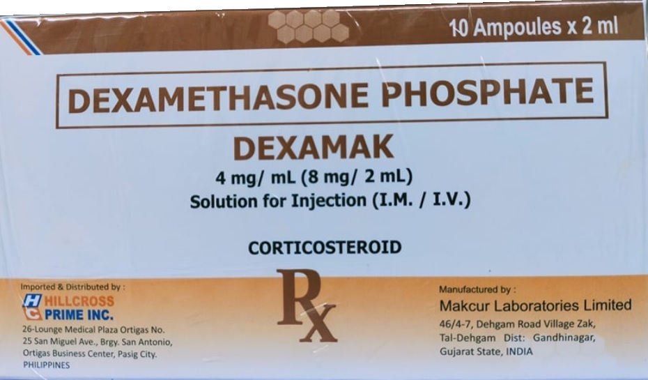 DEXAMAK Dexamethasone Sodium Phosphate 4mg / mL (8mg/2ml) Solution for ...