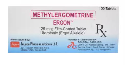 ERGON Methylergometrine Maleate 125mcg Film-Coated Tablet 100's price ...