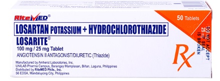 LOSARITE Losartan Potassium / Hydrochlorothiazide 100mg / 25mg Tablet ...