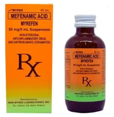 Buy Myrefen mefenamic acid 50mg / ml suspension 60ml online with MedsGo ...