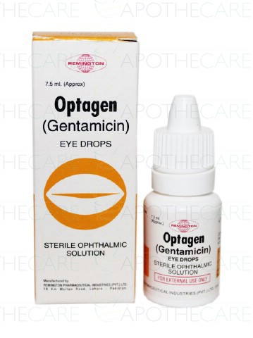 OPTAGEN Gentamicin Sulfate 0.3% (3mg / mL) Sterile Ophthalmic Solution ...