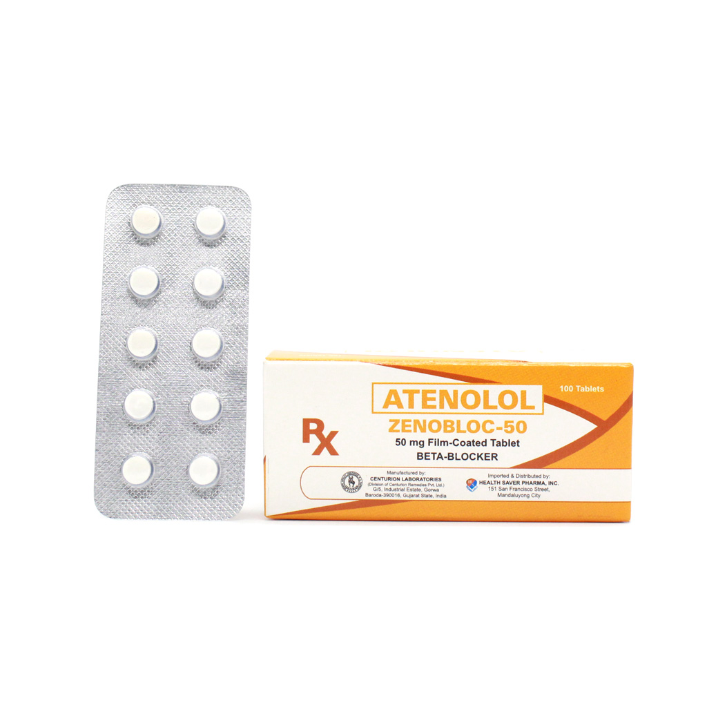 ZENOBLOC-50 Atenolol 50mg Film-Coated Tablet 100's price in the ...