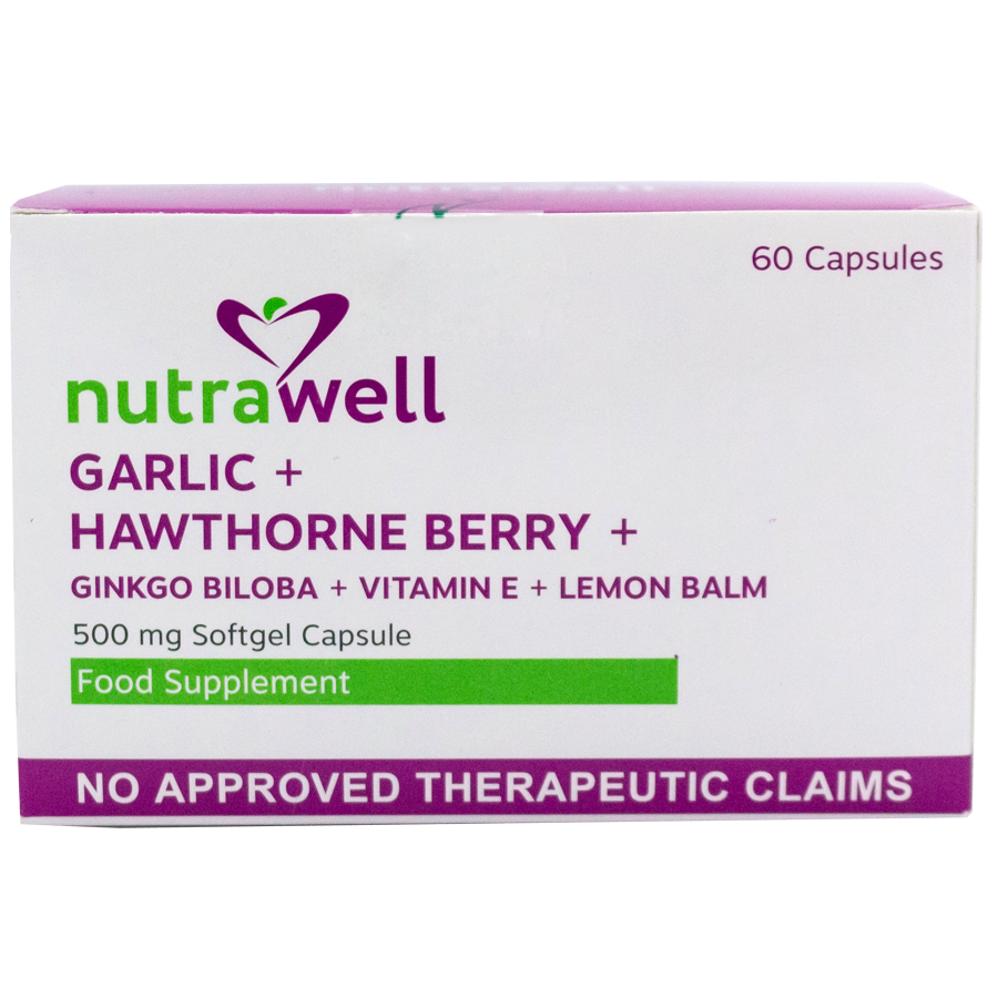 NUTRAWELL Garlic / Hawthorne Berry / Ginkgo Biloba / Vitamin E / Lemon ...