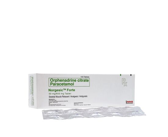 NORGESIC FORTE Orphenadrine Citrate / Paracetamol 50mg / 650mg Solution ...