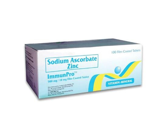 IMMUNPRO Ascorbic Acid / Zinc 500mg / 10mg Film-Coated Tablet 1's price ...