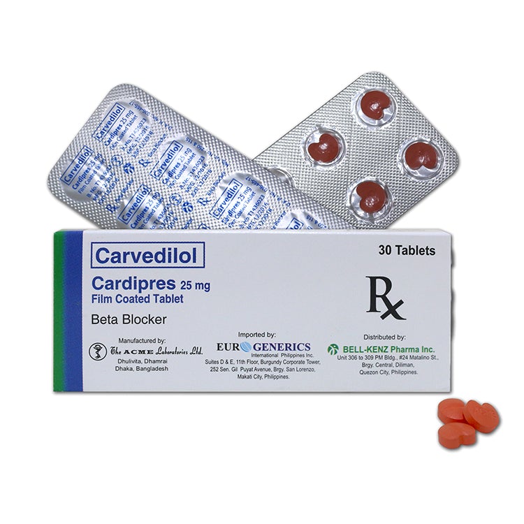 CARDIPRES Carvedilol 25mg Film-Coated Tablet 1's price in the ...